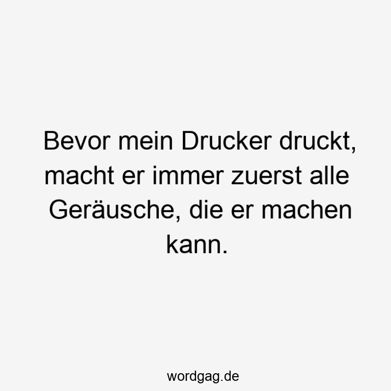 Bevor mein Drucker druckt, macht er immer zuerst alle Geräusche, die er ...