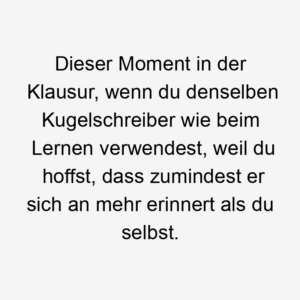 Dieser Moment in der Klausur, wenn du denselben Kugelschreiber wie ...